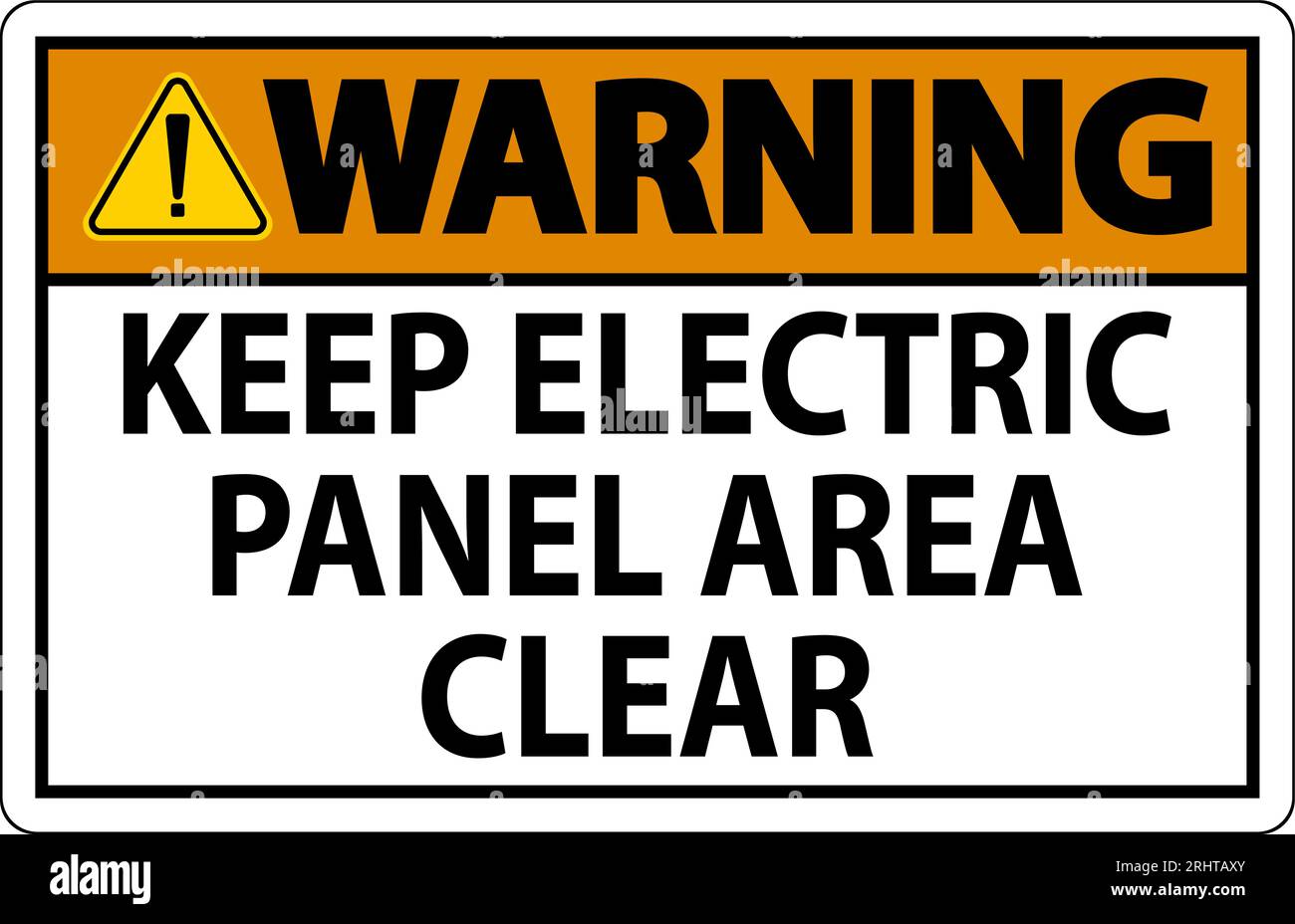 Warning Sign Keep Electric Panel Area Clear Stock Vector Image & Art ...