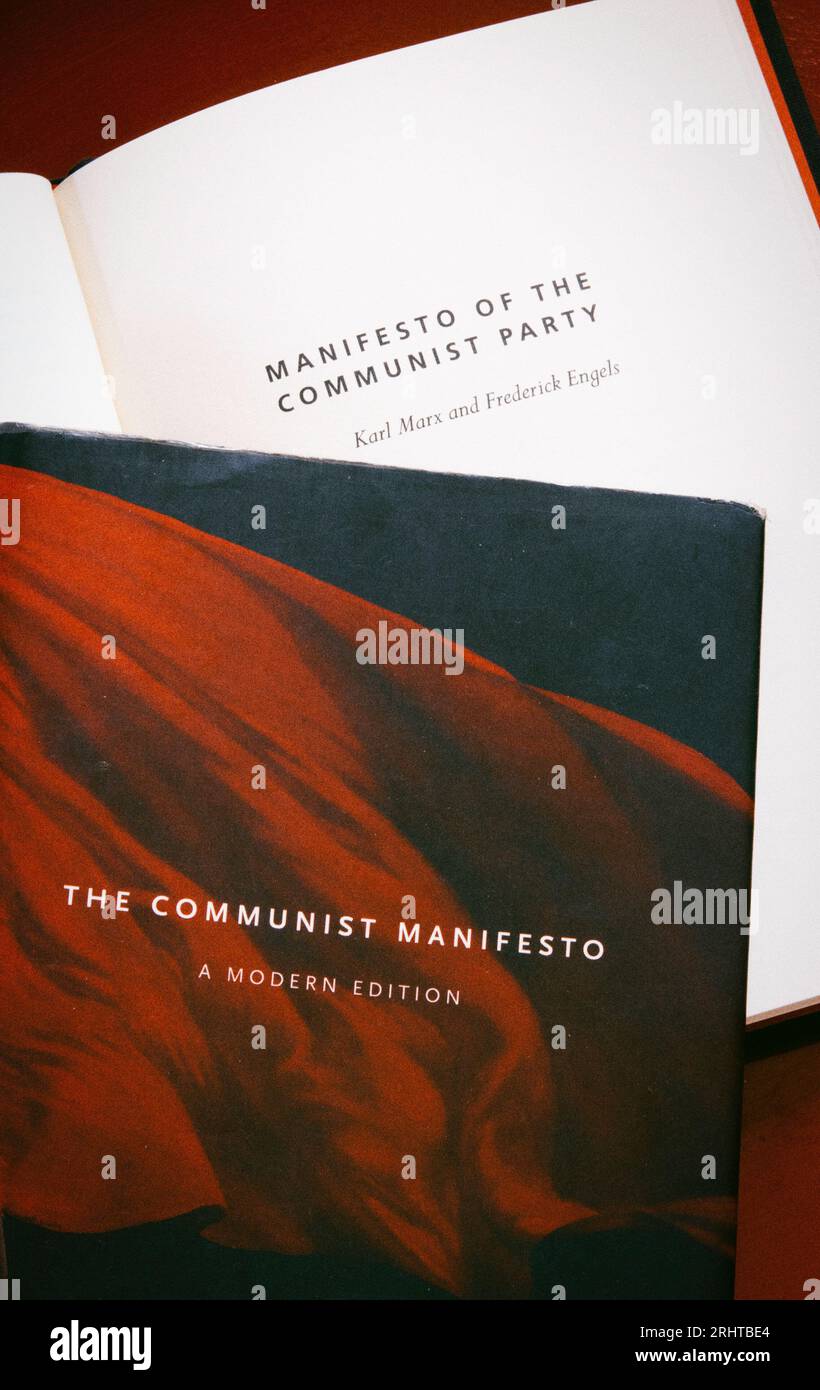 The "Communist Manifesto" was written by Karl Marx and Frederick Engels in the 1800s Stock Photo ...