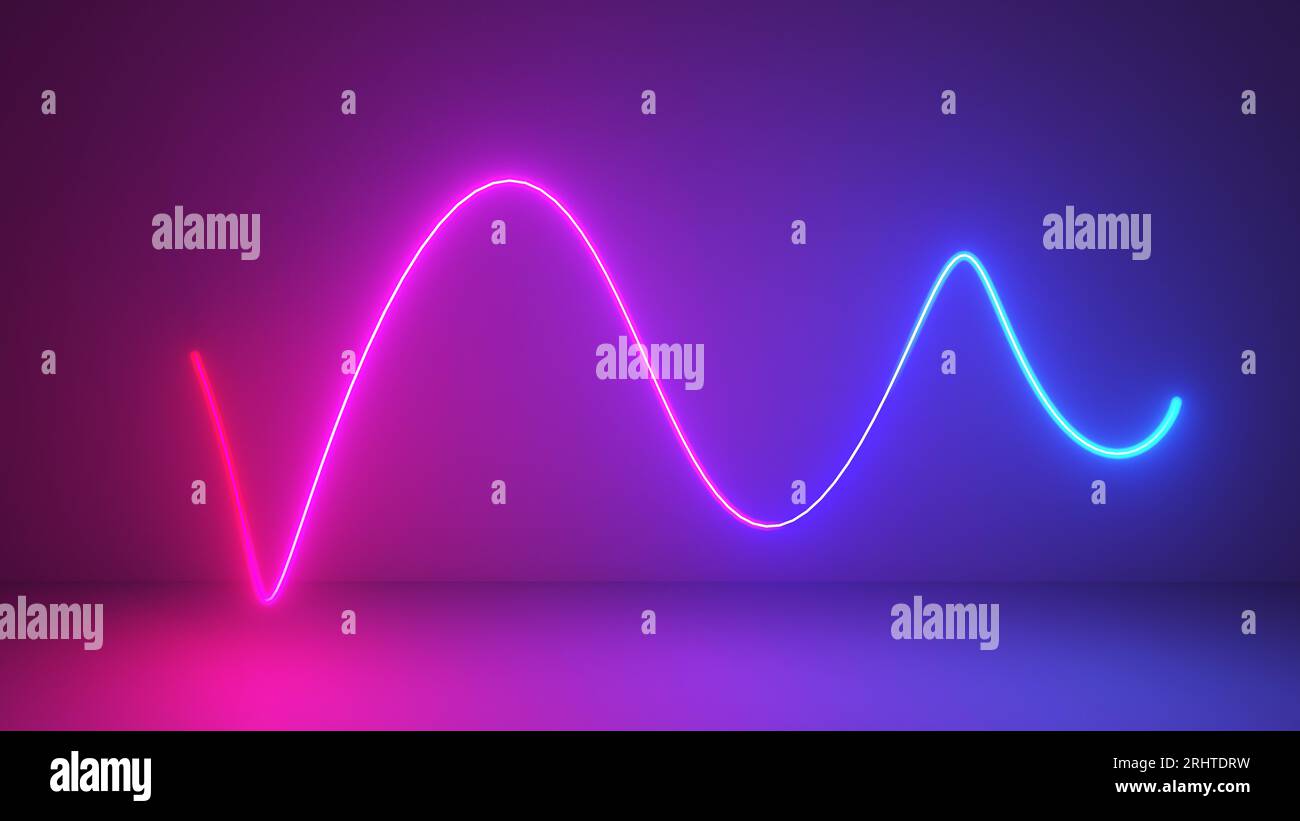 Neon wave, illustration Stock Photo - Alamy