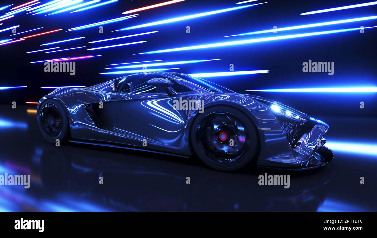 Racing car in tunnel, illustration Stock Photo - Alamy