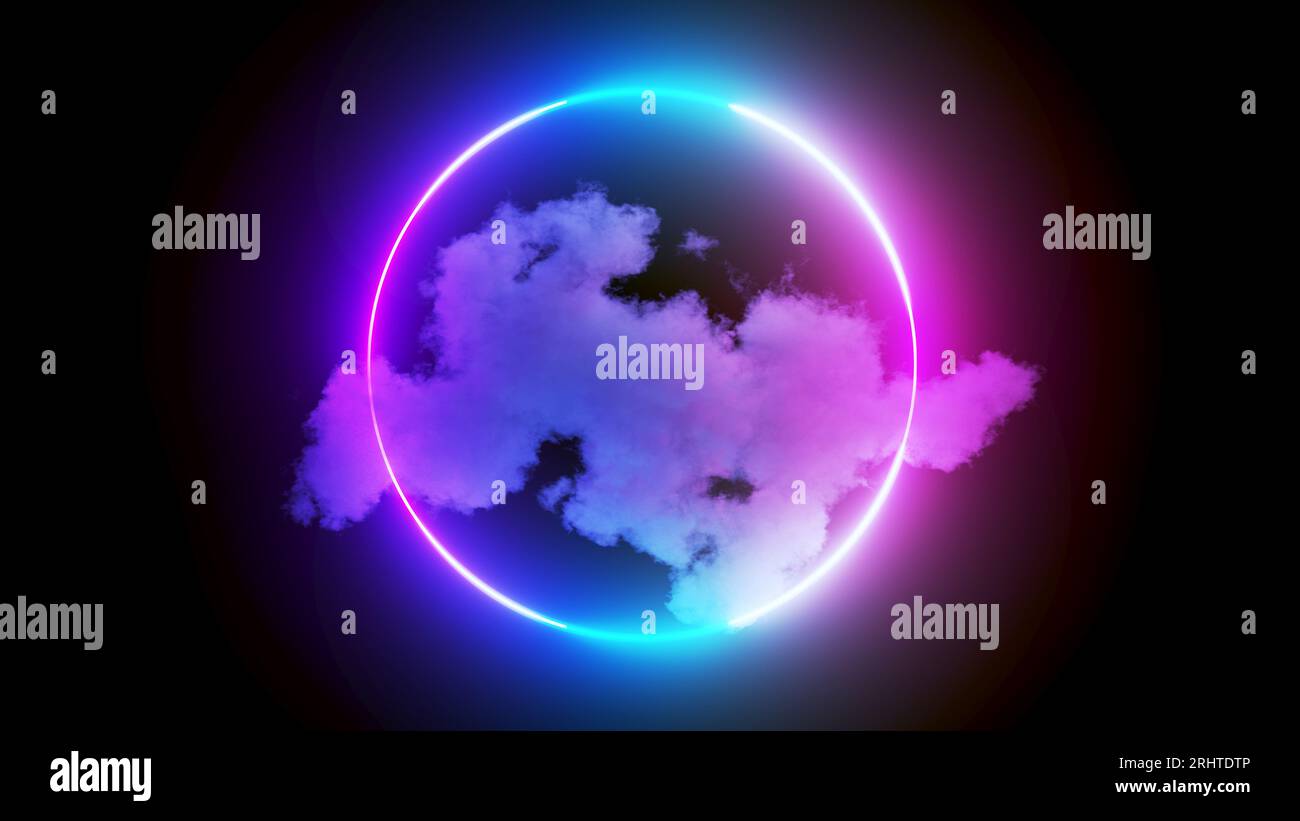 Neon ocean, conceptual illustration Stock Photo - Alamy