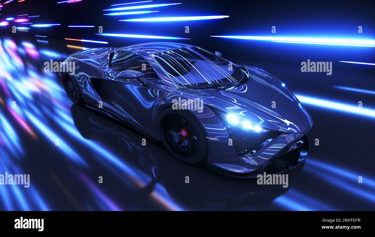 Racing car in tunnel, illustration Stock Photo - Alamy