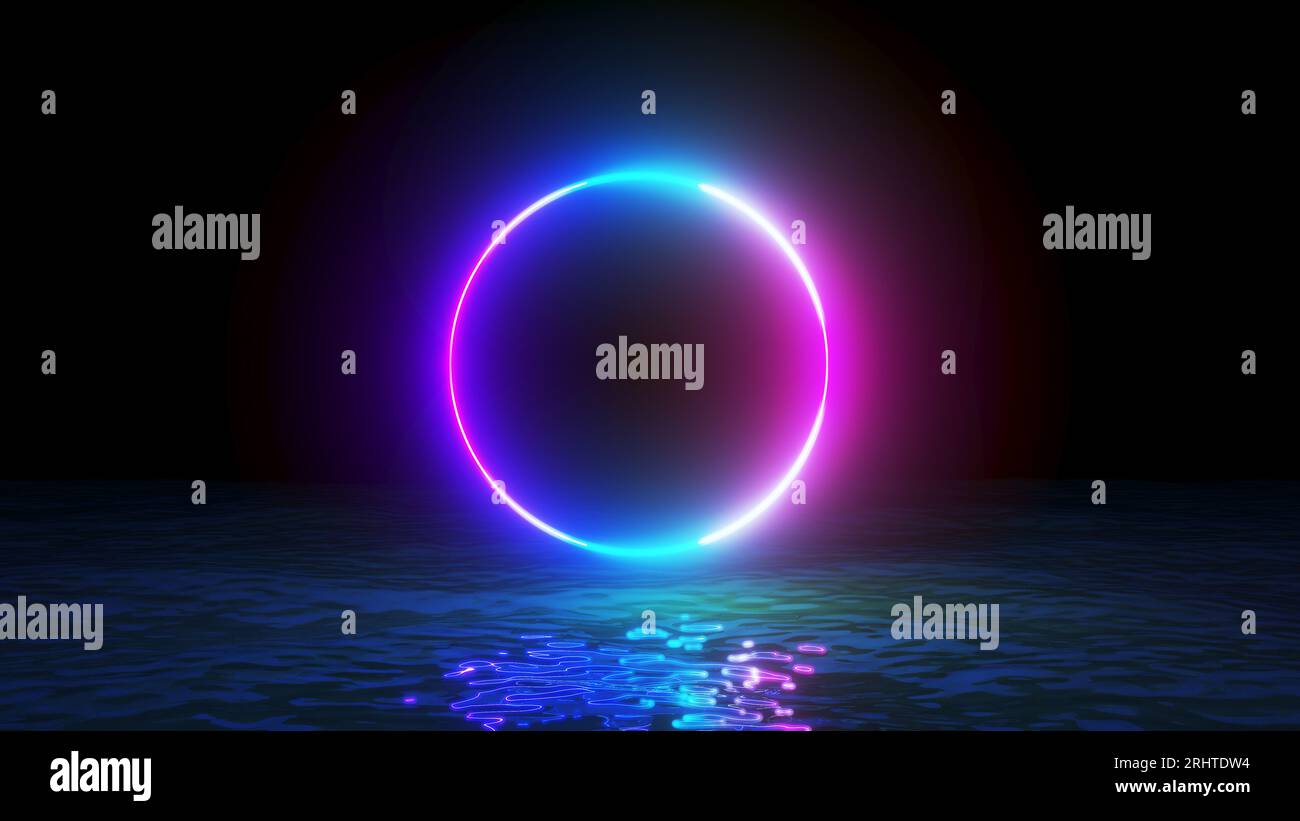 Neon ocean, conceptual illustration Stock Photo - Alamy