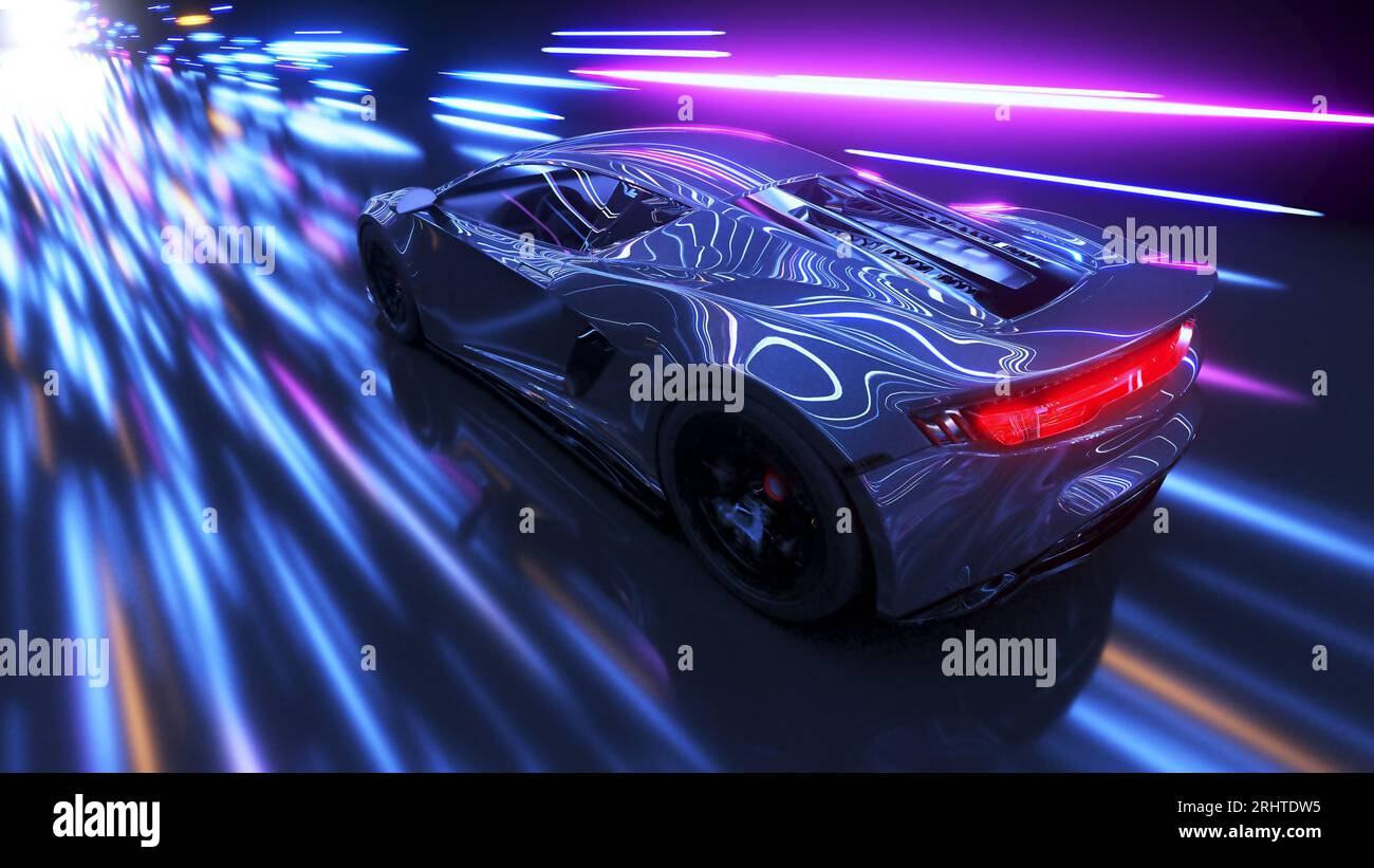 Racing car in tunnel, illustration Stock Photo - Alamy