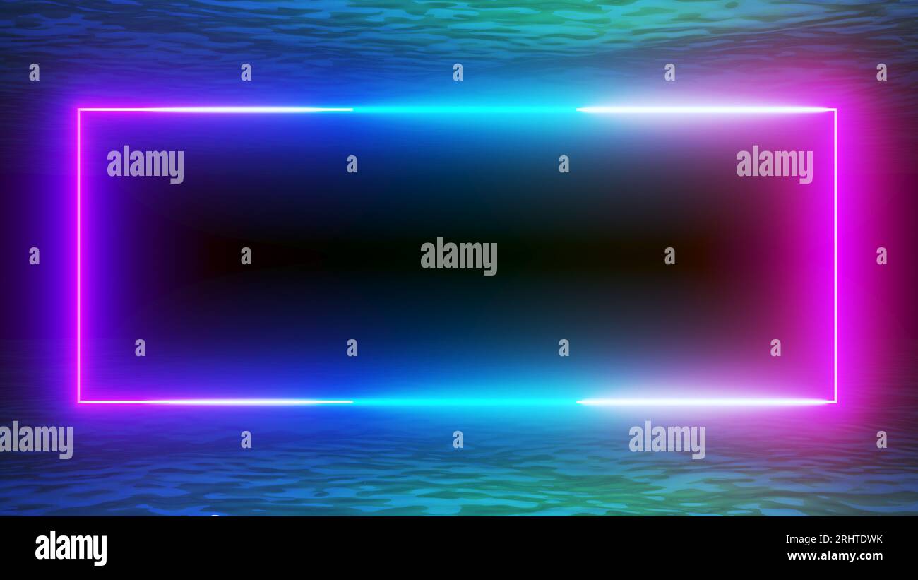 Neon ocean, conceptual illustration Stock Photo - Alamy