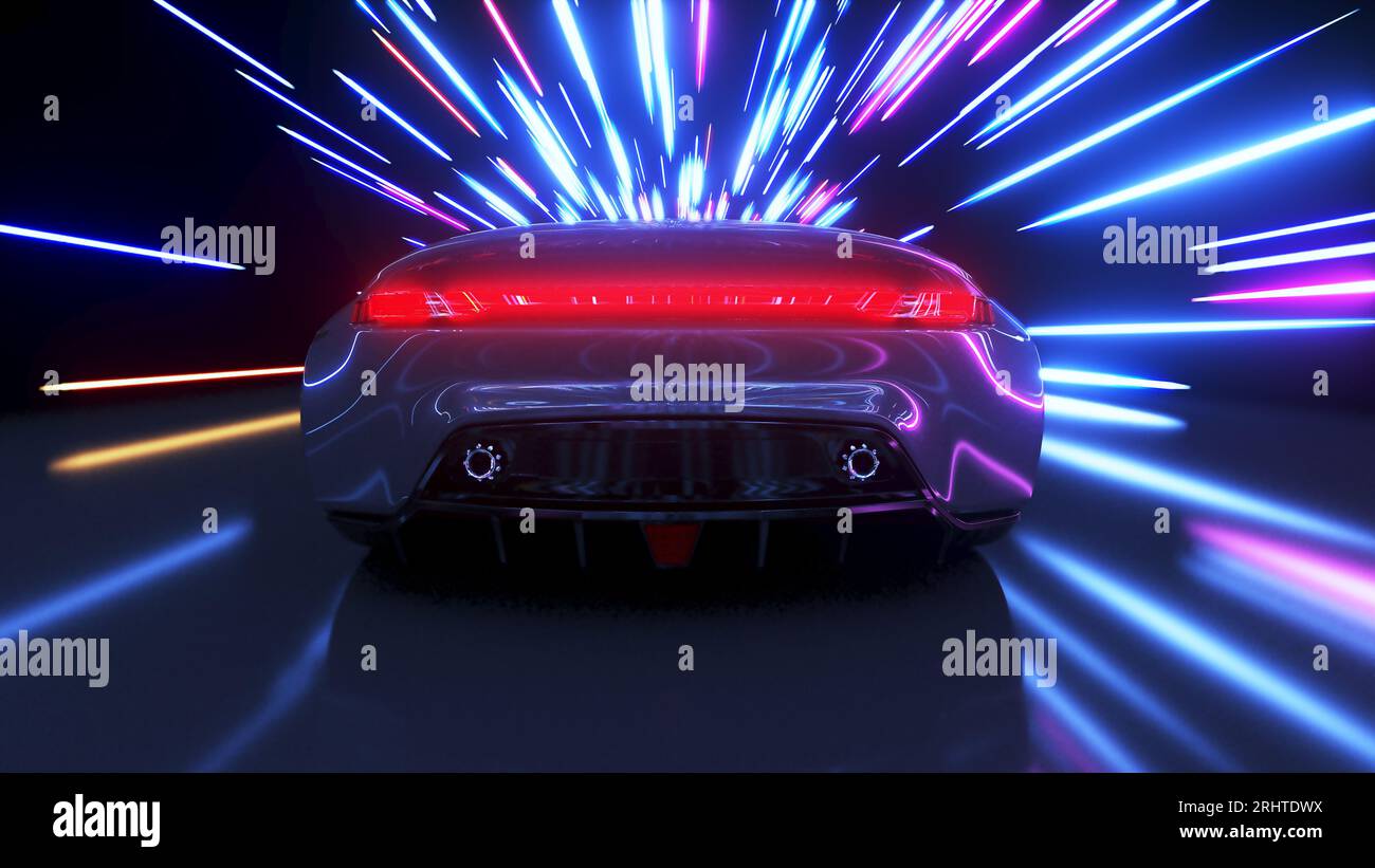 Racing car in tunnel, illustration Stock Photo - Alamy