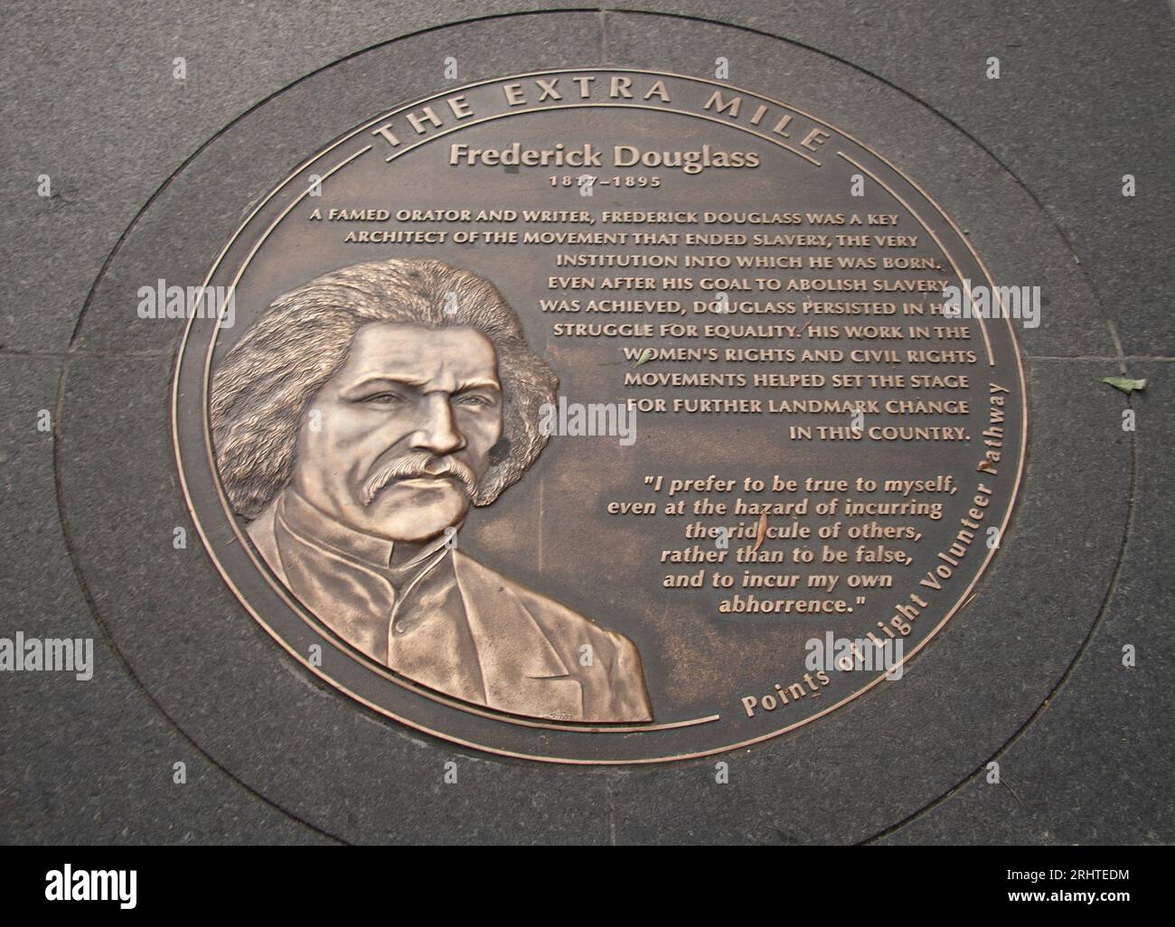 Sidewalk Relief of Fredrick Douglas Washington DC 2009 Stock Photo - Alamy
