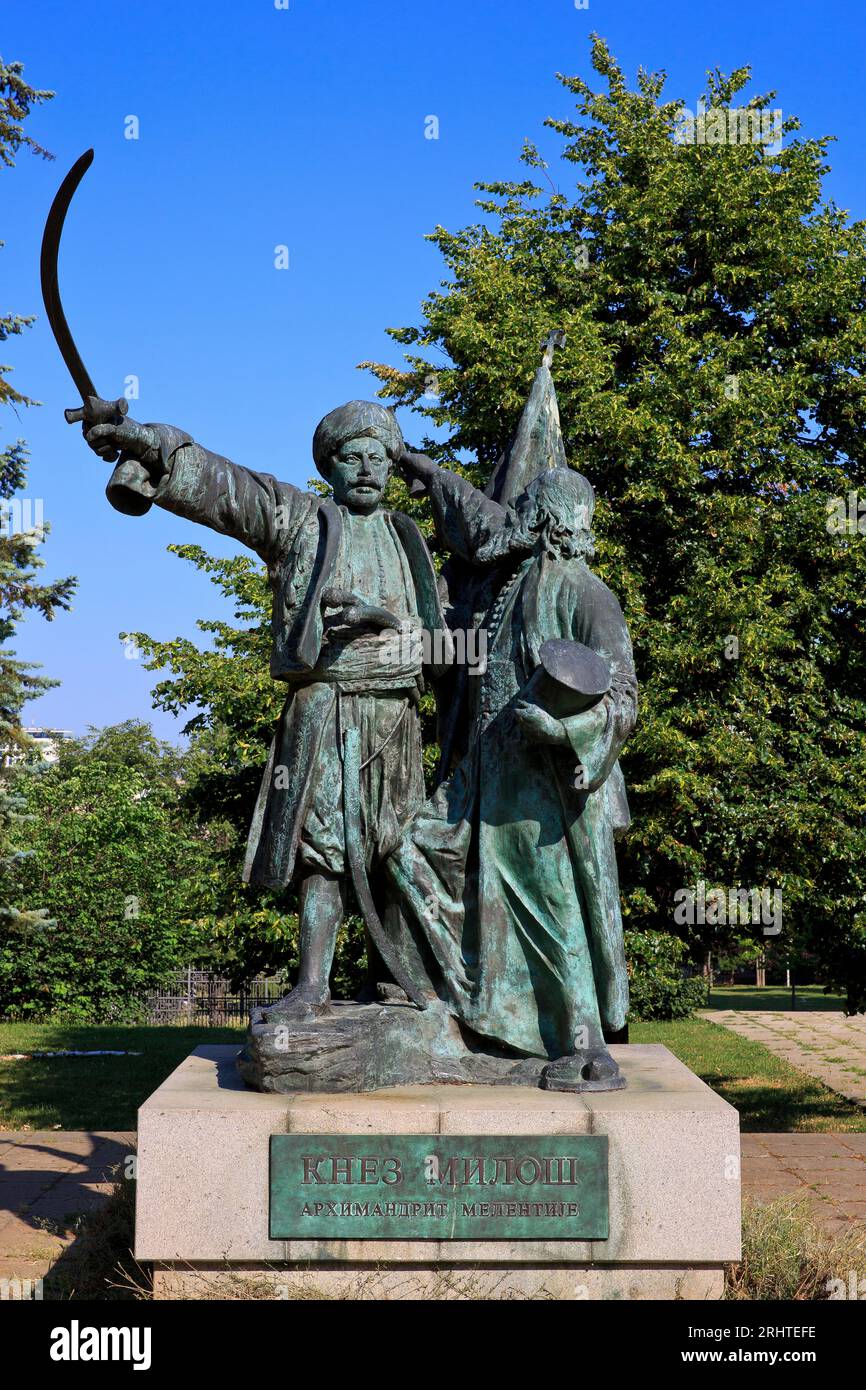 Monument to Milos Obrenovic I (1783-1860), prince of Serbia, in ...