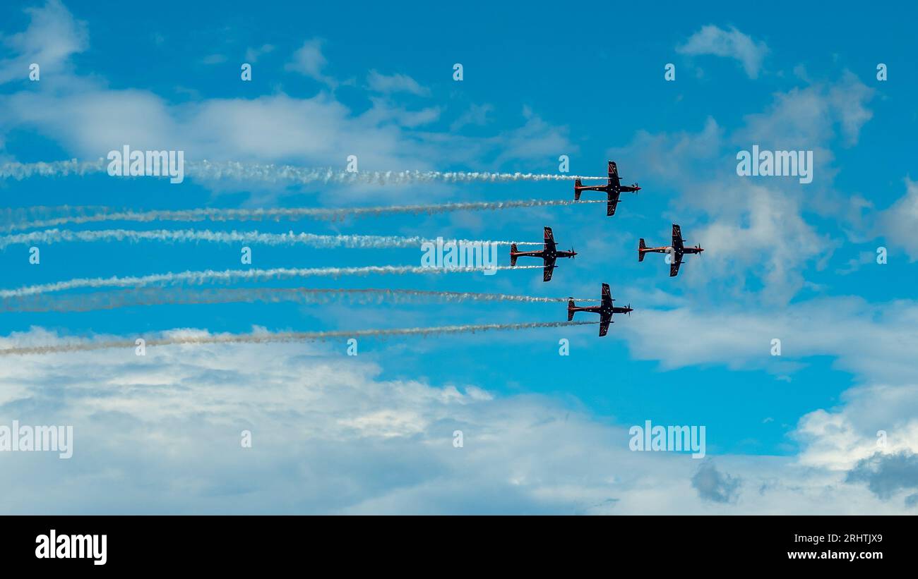 Gold Coast, Australia - Aug 18, 2023: Acrobatic planes flying in ...