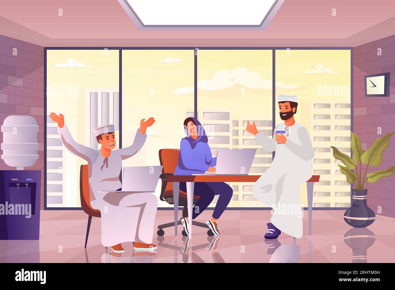 Omani business and education people Illustration Stock Photo - Alamy