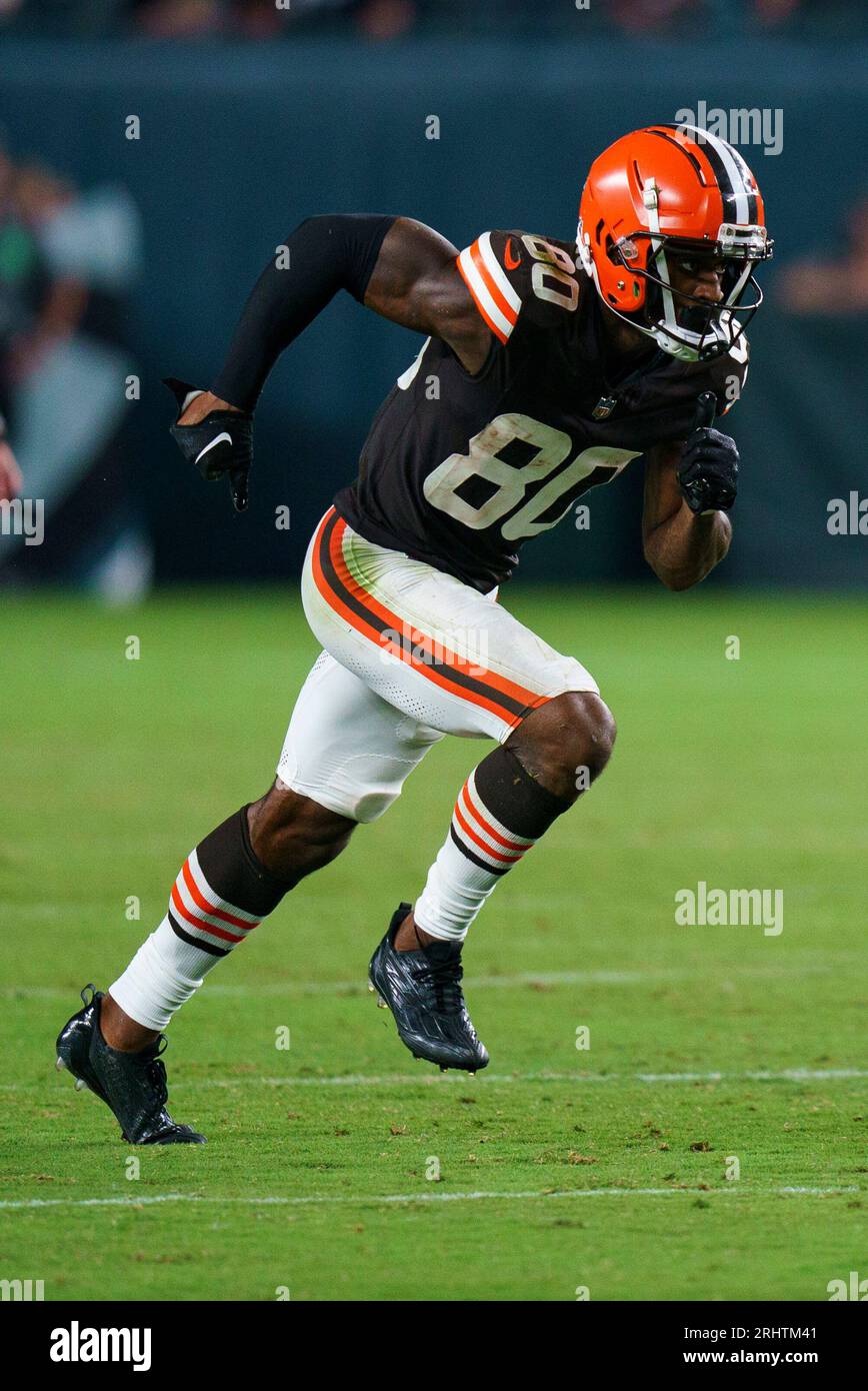 Cleveland Browns wide receiver Austin Watkins Jr. (80) in action during ...