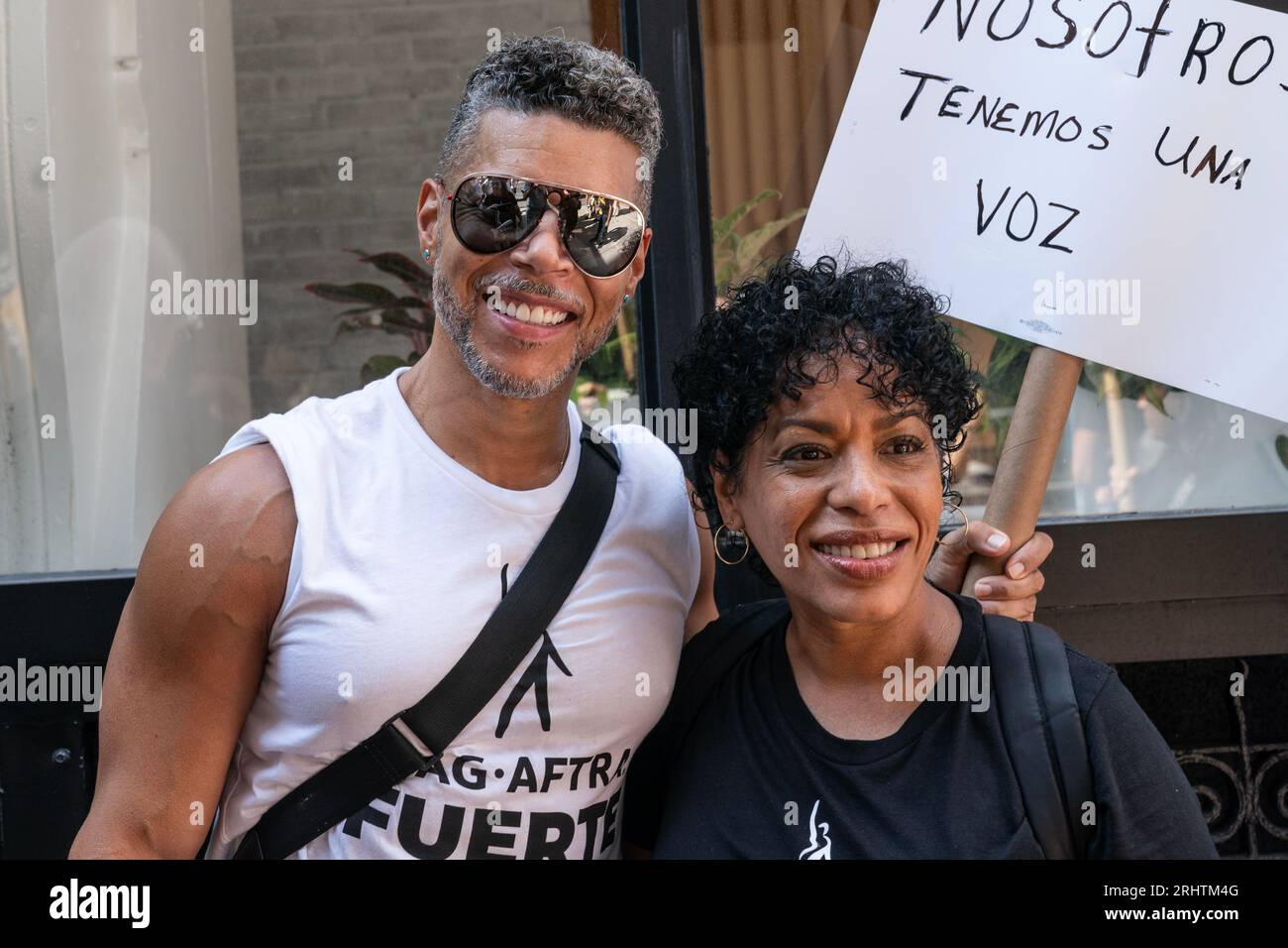 Wilson Cruz and Liza Colon-Zayas joined WGA and SAG-AFTRA members to ...