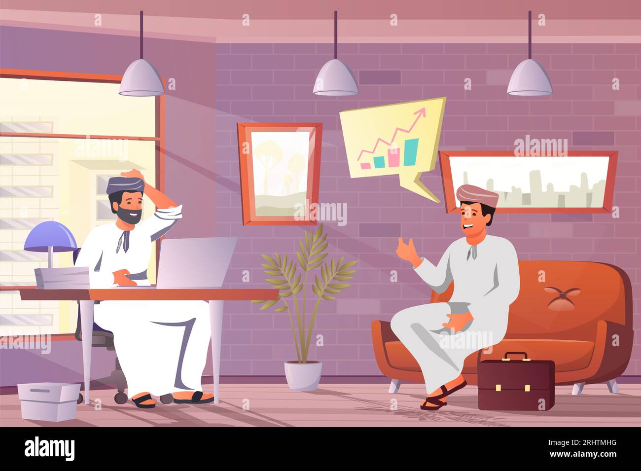 Omani people business and education illustration Stock Photo - Alamy