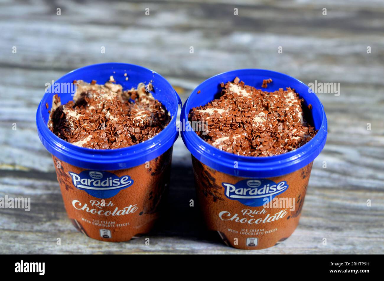 Giza, Egypt, July 21 2023: Frozen Nestle Paradise rich chocolate ice ...