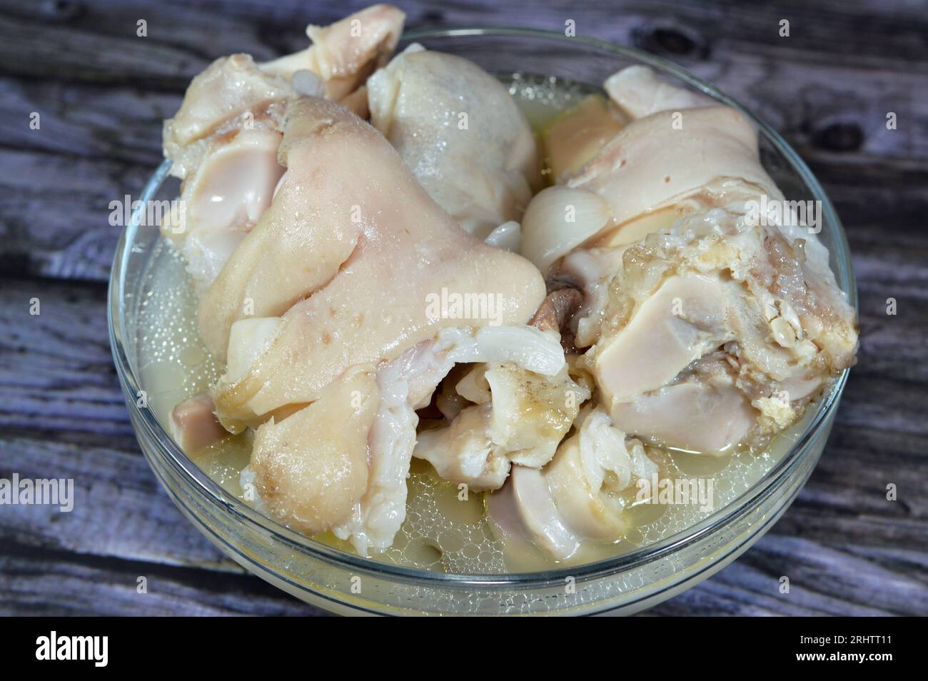 Arabic Egyptian cuisine of kawareh trotters with its traditional soup ...