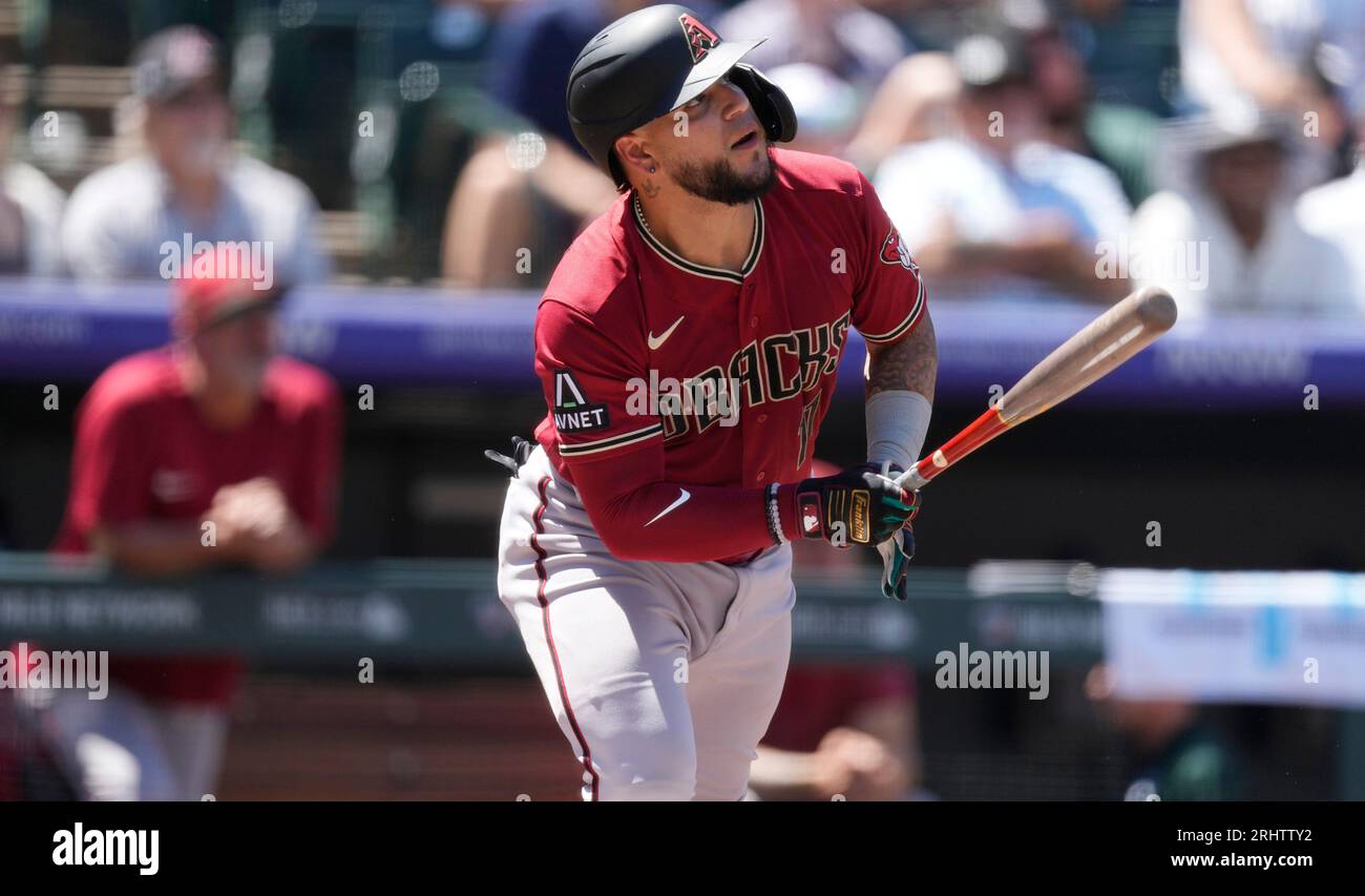Arizona Diamondbacks catcher Jose Herrera (11) in the third inning of a ...