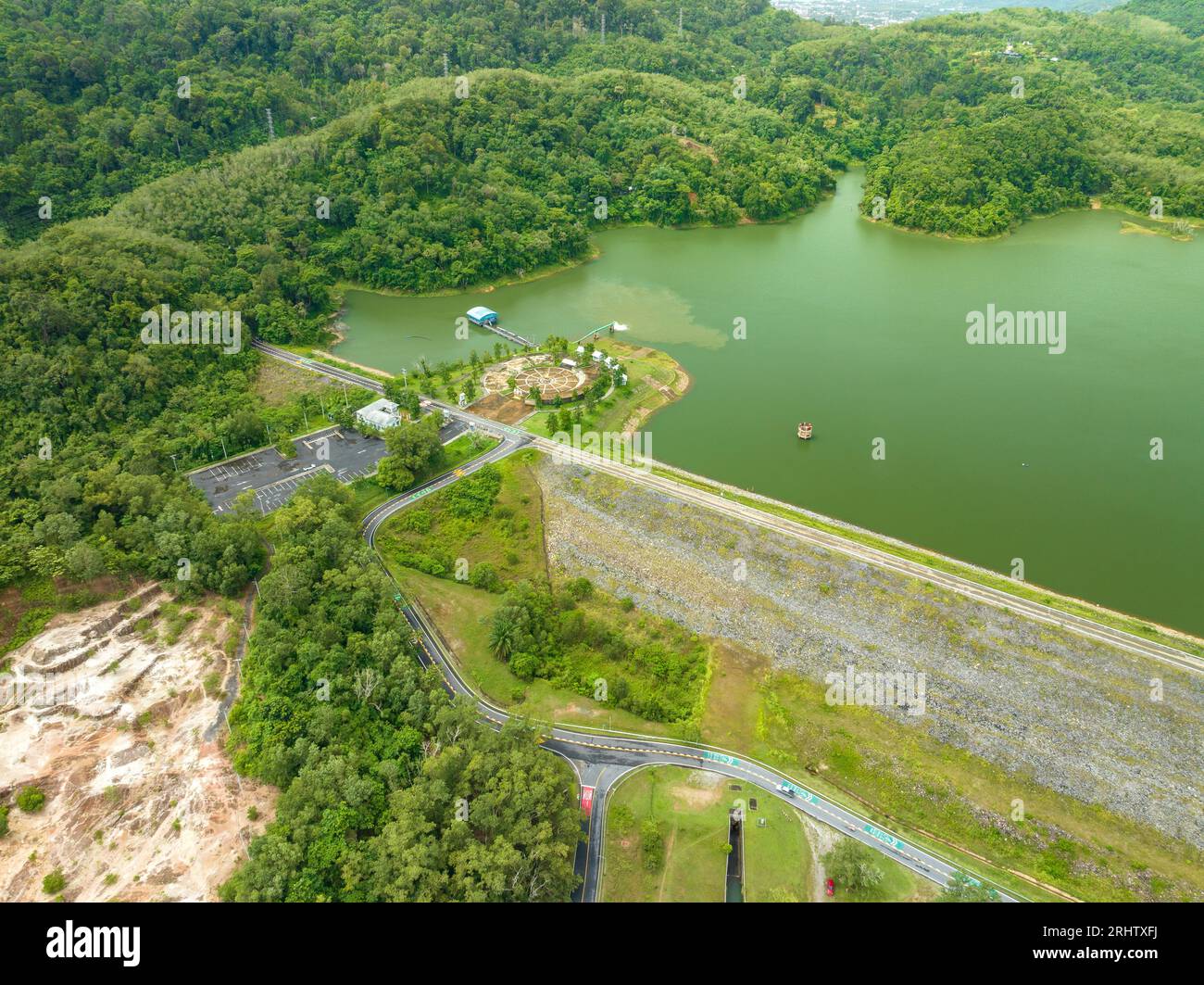 Aerial view road with landscape trees forest background Stock Photo - Alamy