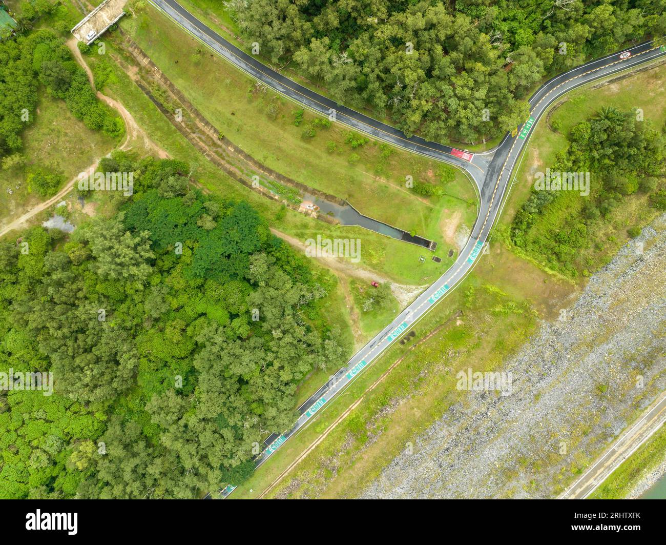 Aerial view road with landscape trees forest background Stock Photo - Alamy