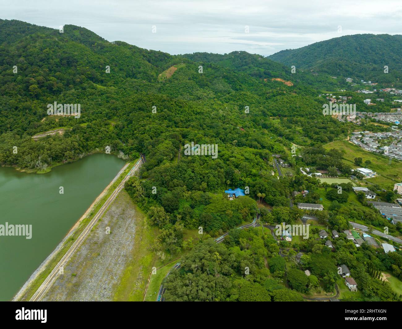 Aerial view road with landscape trees forest background Stock Photo - Alamy