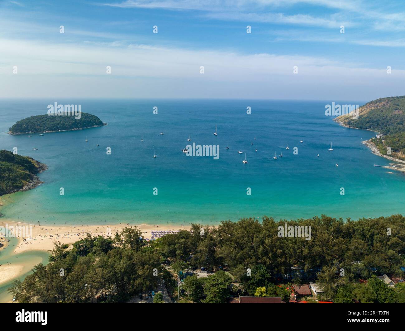 Aerial view of beautiful sea in summer season landscape view sea ...