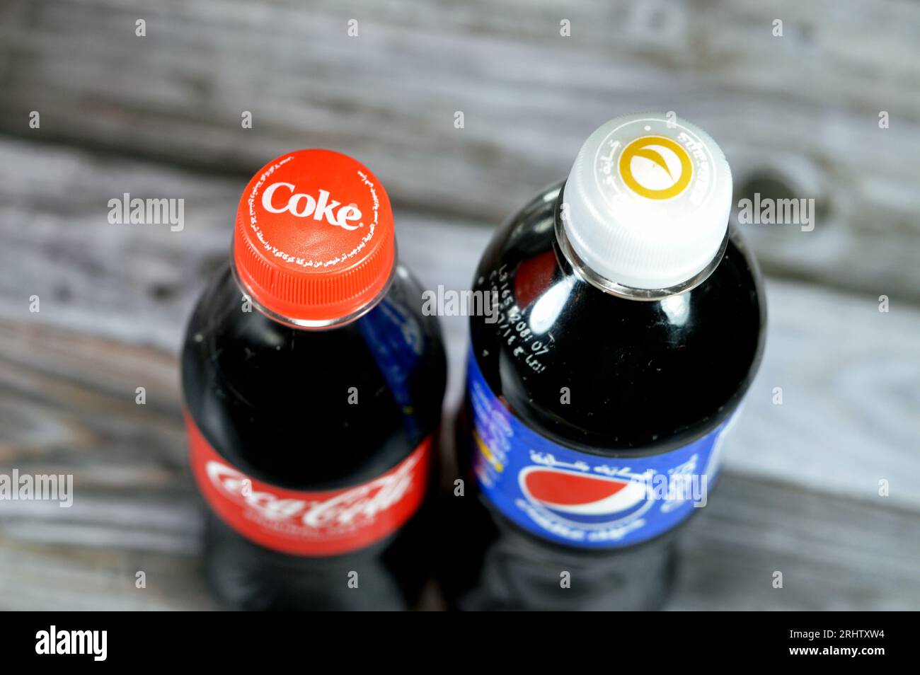 Cairo, Egypt, July 22 2023: Coca-Cola, or Coke and Pepsi, Coca-Cola ...