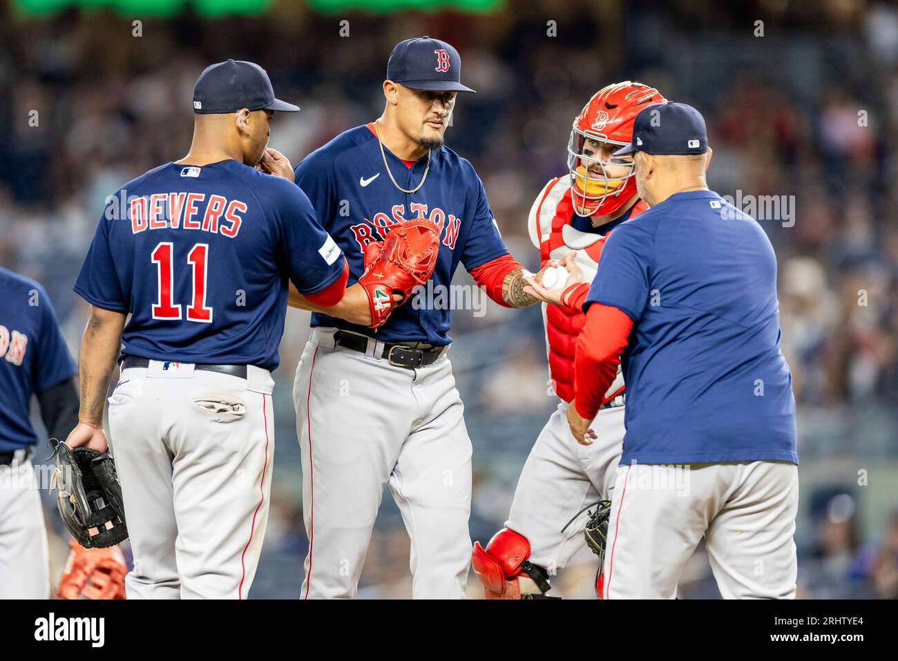 BRONX, NY - AUGUST 18: Boston Red Sox Pitcher Brennan Bernardino (83 ...