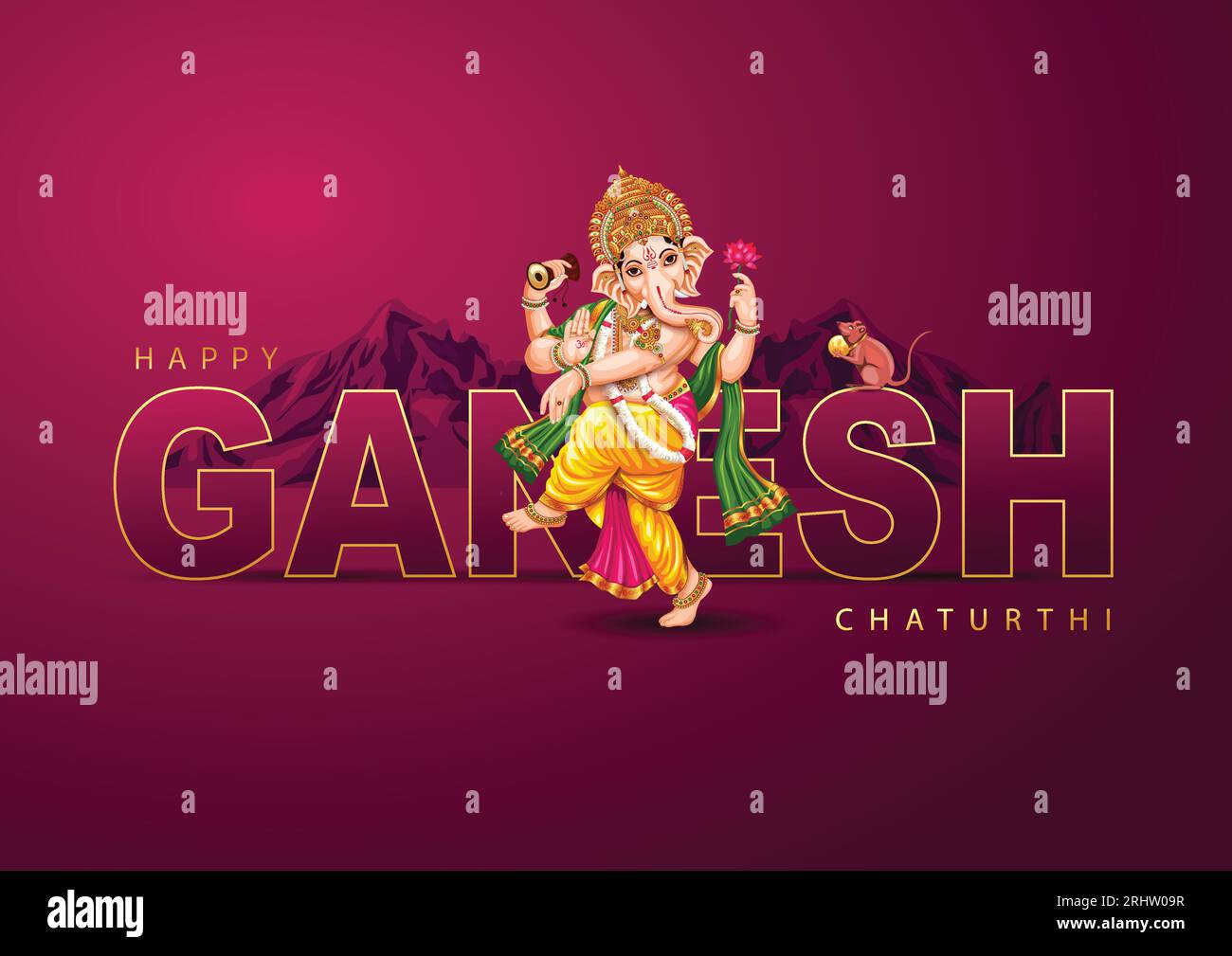 Lord Ganpati on Ganesh Chaturthi background. abstract vector ...