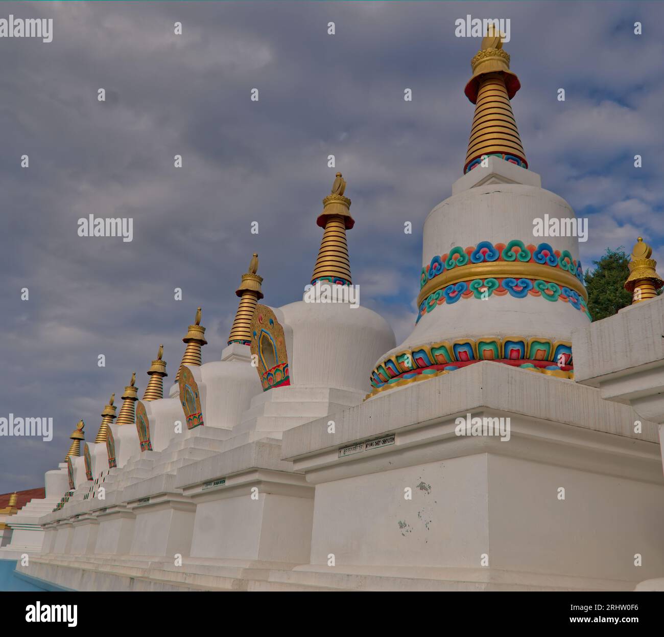 kalimpong, west bengal, india, 05.27.2023 top view of shrines in a ...