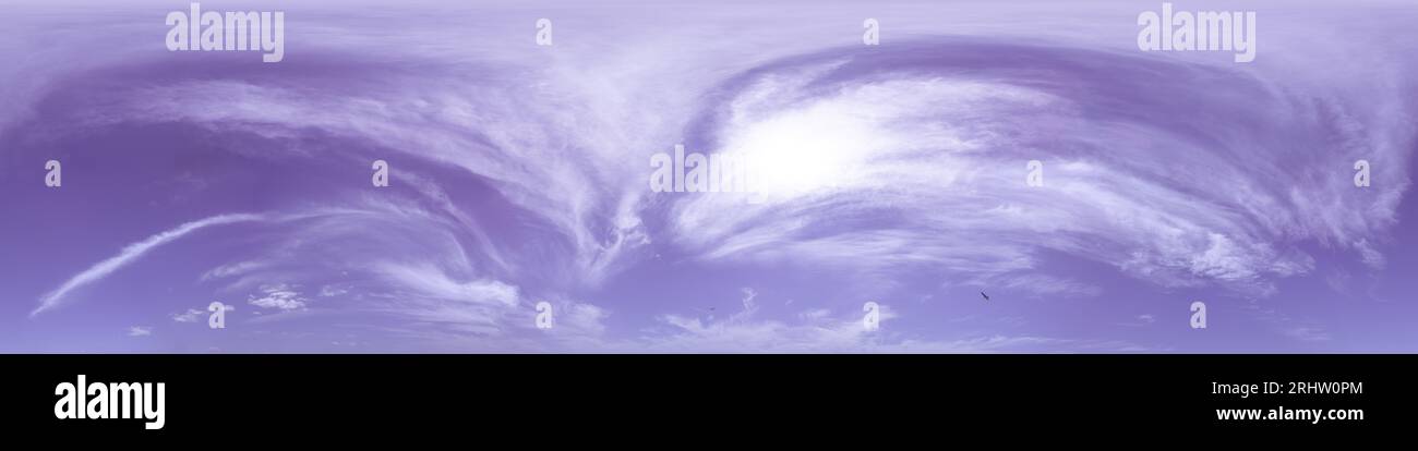 Lavender or lilac color sky panorama with Cirrus clouds. Seamless hdr ...