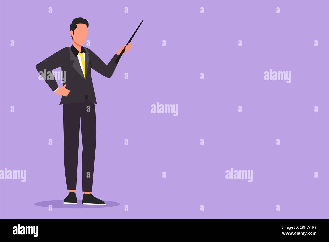 Graphic flat design drawing of confident male teacher, mentor, trainer ...