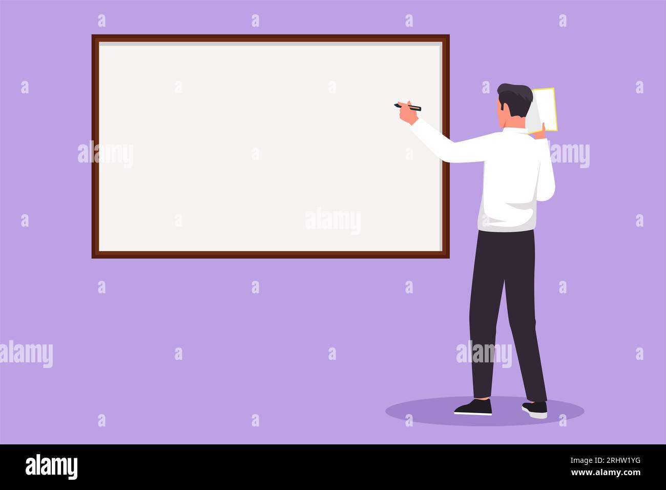 Cartoon flat style drawing smart business school professor teaching ...