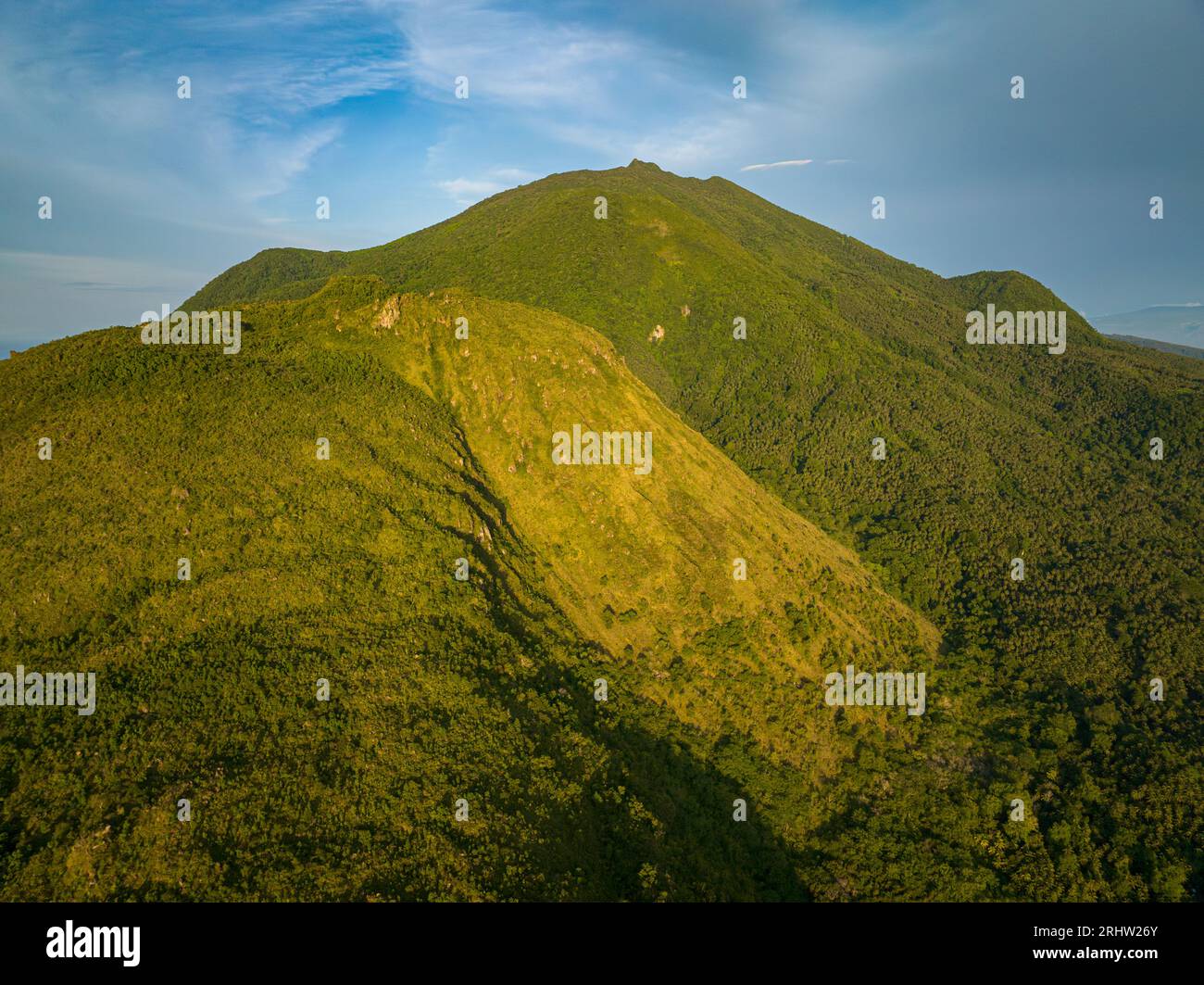 Tropical landscape: Mountain with green hills and valley in Camiguin ...