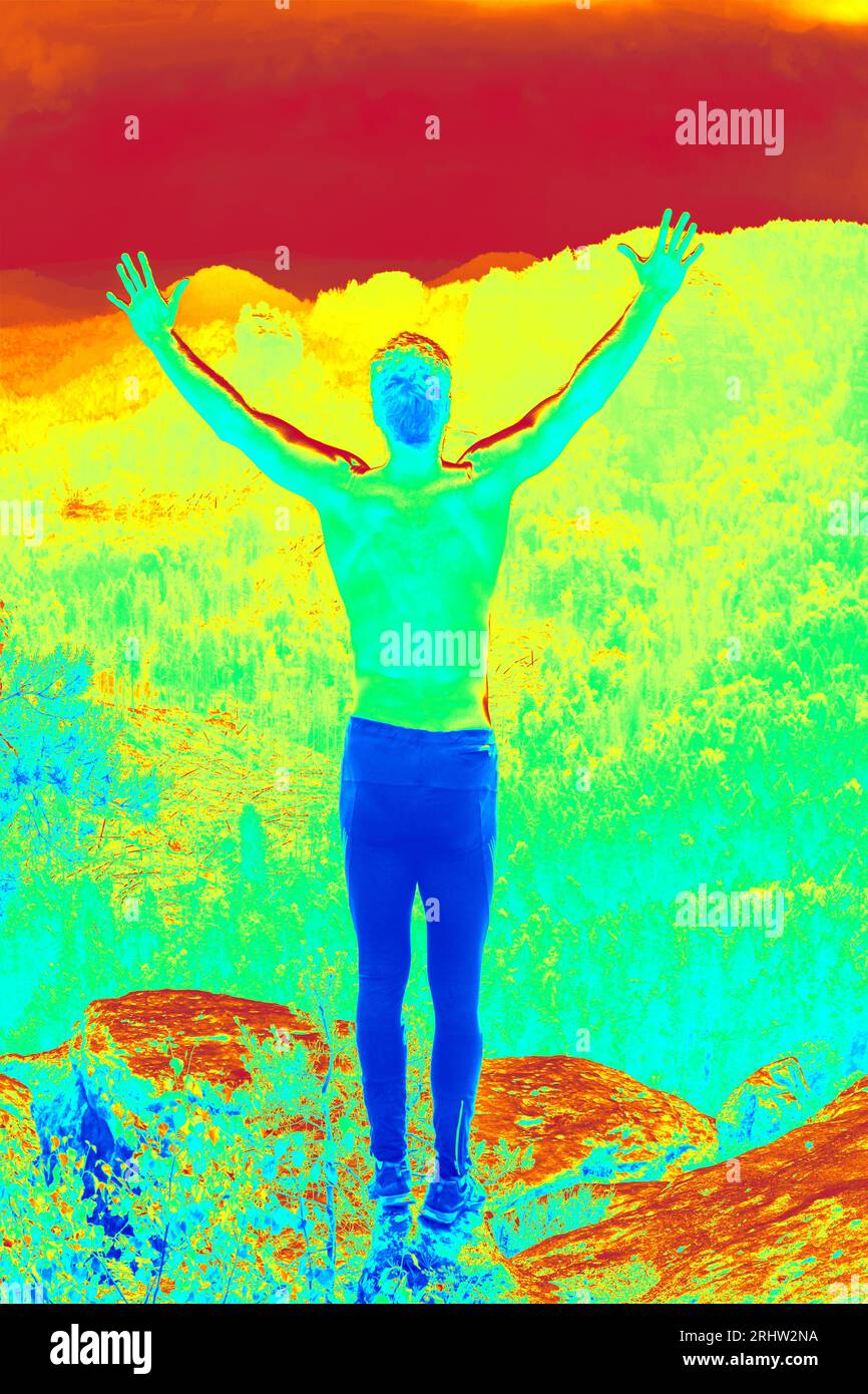 Amazing thermography photo of hilly landscape Stock Photo - Alamy