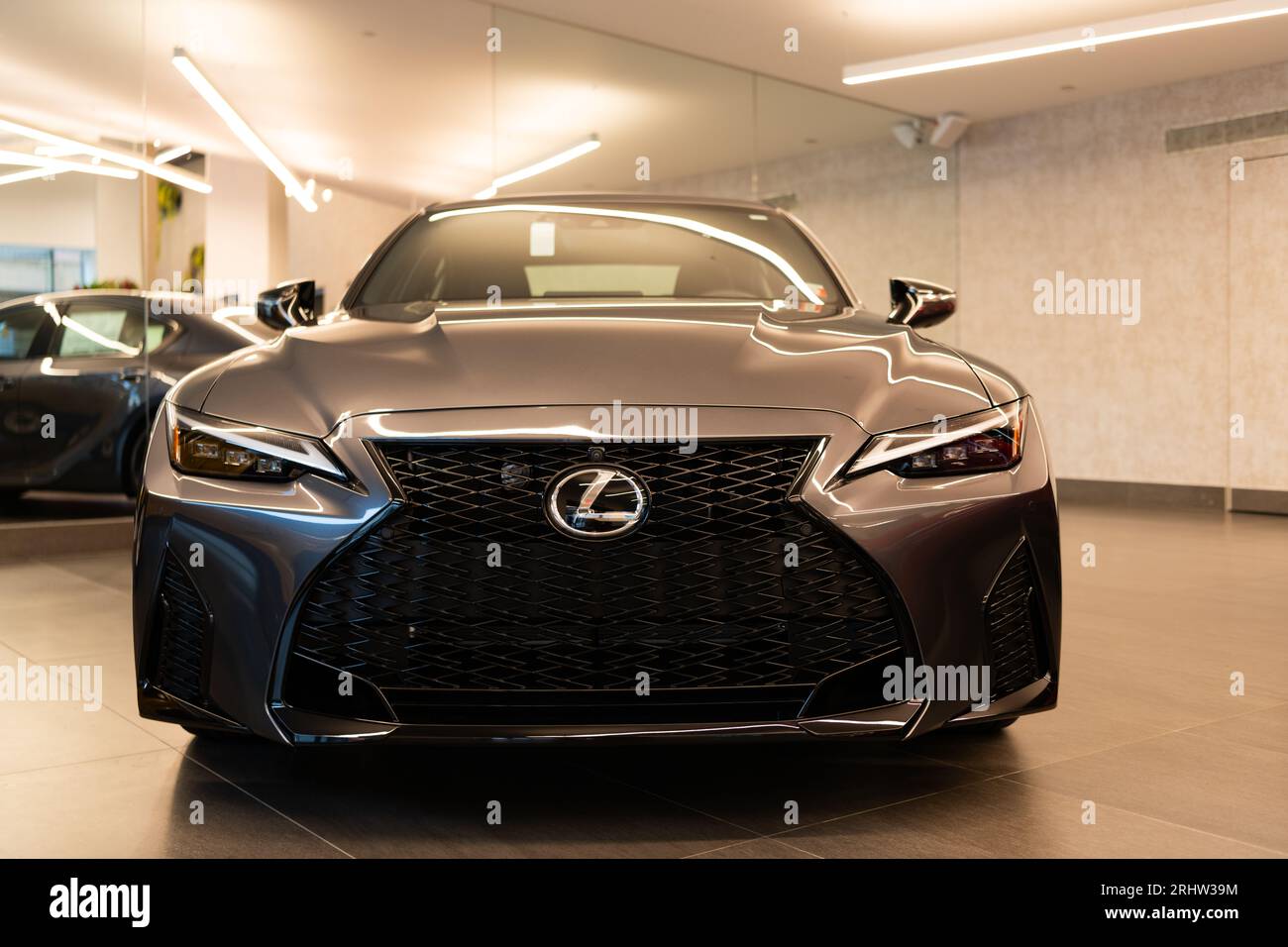 New York City, USA - July 23, 2023: 2021 Lexus IS 350 F SPORT grey ...