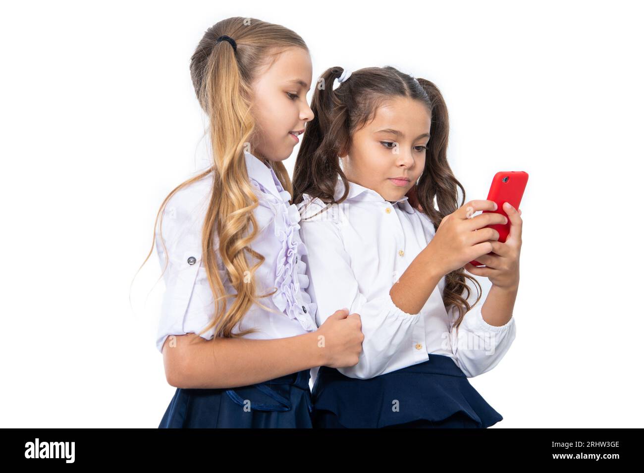 classroom blog. school children messaging. two girls messaging on phone ...