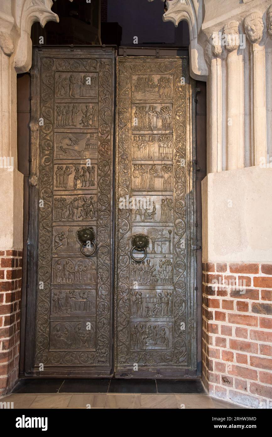 Gniezno Doors (Drzwi Gnieznienskie), decorated with bas-relief scenes ...