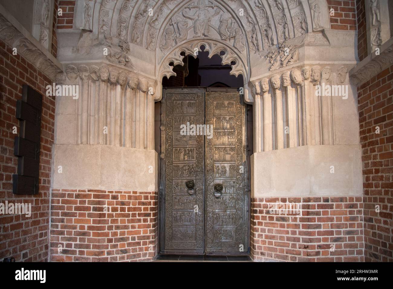 Gniezno Doors (Drzwi Gnieznienskie), decorated with bas-relief scenes ...