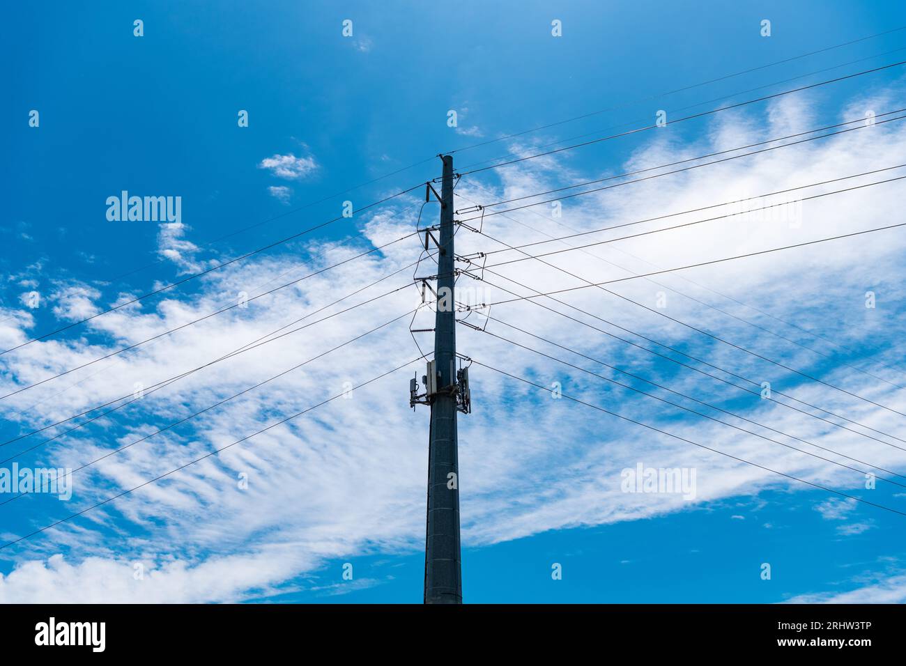 high voltage powerline. powerful substation. electricity provider ...