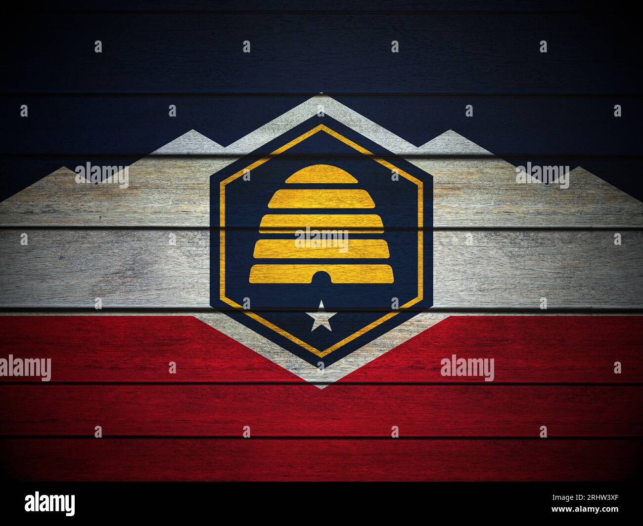Wooden Utah flag background. 3d illustration Stock Photo - Alamy