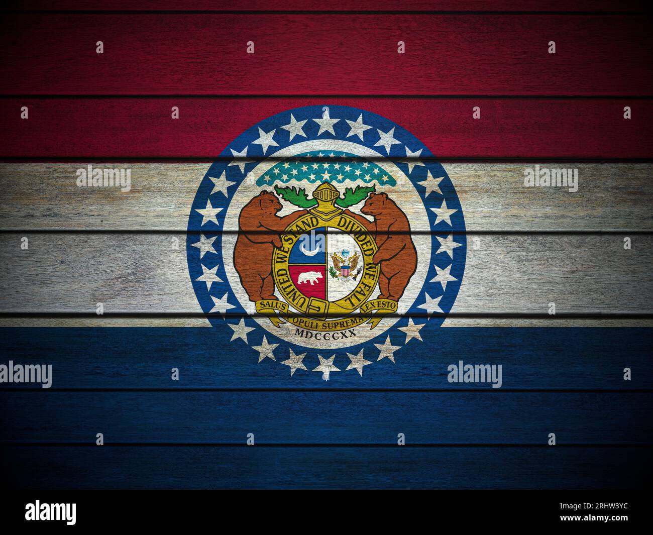 Wooden Missouri flag background. 3d illustration Stock Photo - Alamy
