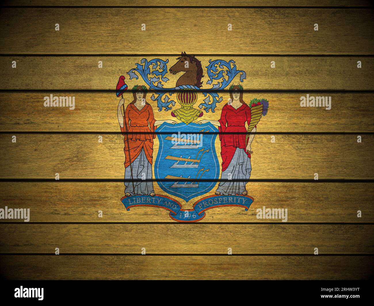 Wooden New Jersey flag background. 3d illustration Stock Photo - Alamy