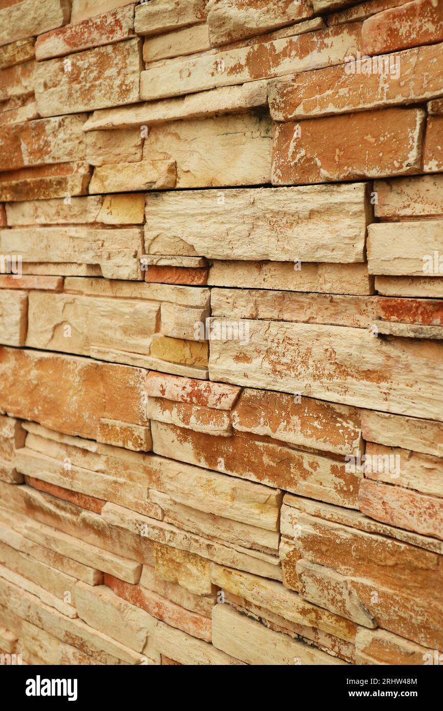 Diminishing Perspective View of Rough Stone Blocked Wall Stock Photo ...