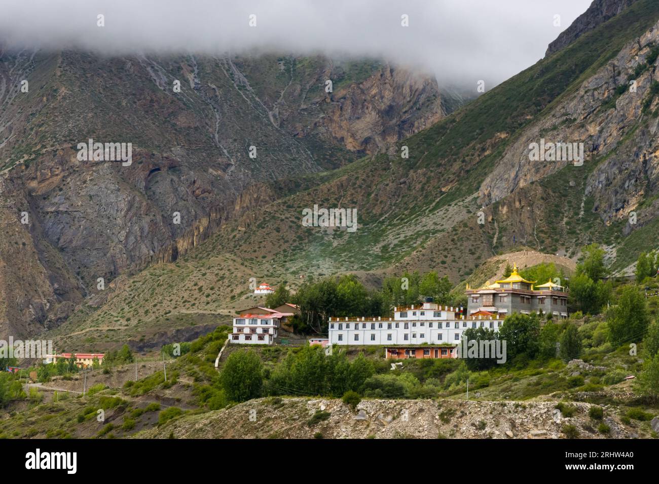 Muktinath Village captured from Muktinath Temple in Jomsom Village of ...