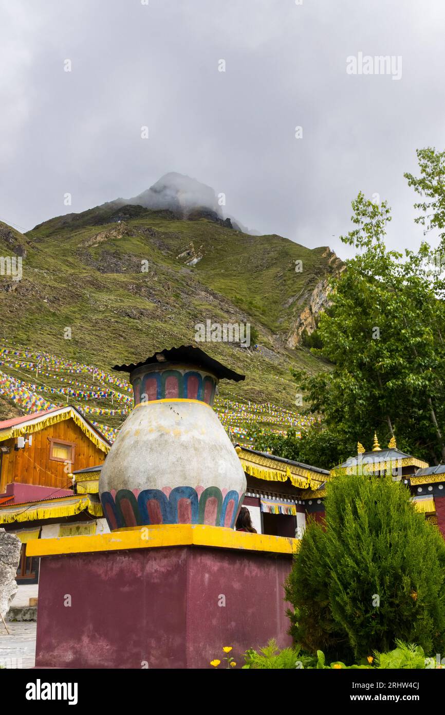 Monastery and Gompas in Muktinath Temple Village in Upper Mustang of ...