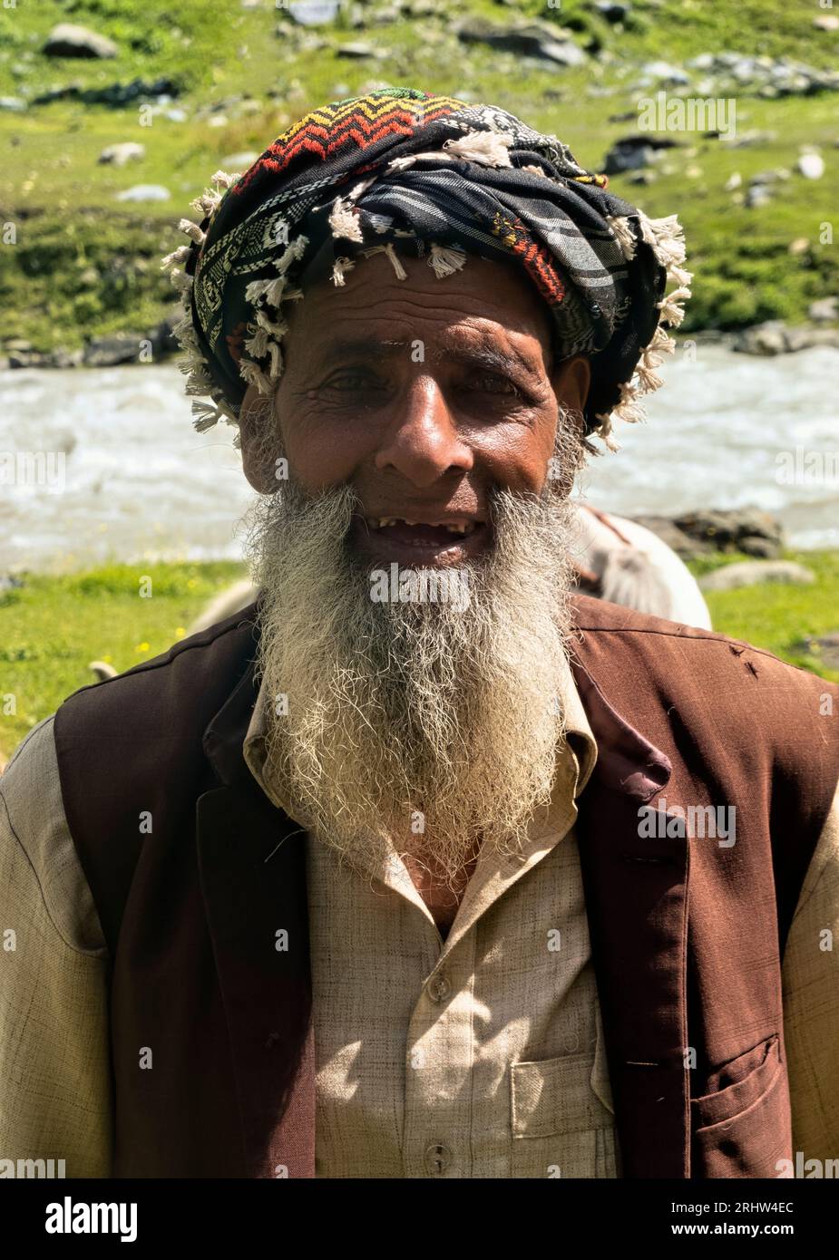 Bakerwal (Gurjar) shepherd in the Warwan Valley, Kashmir, India Stock ...