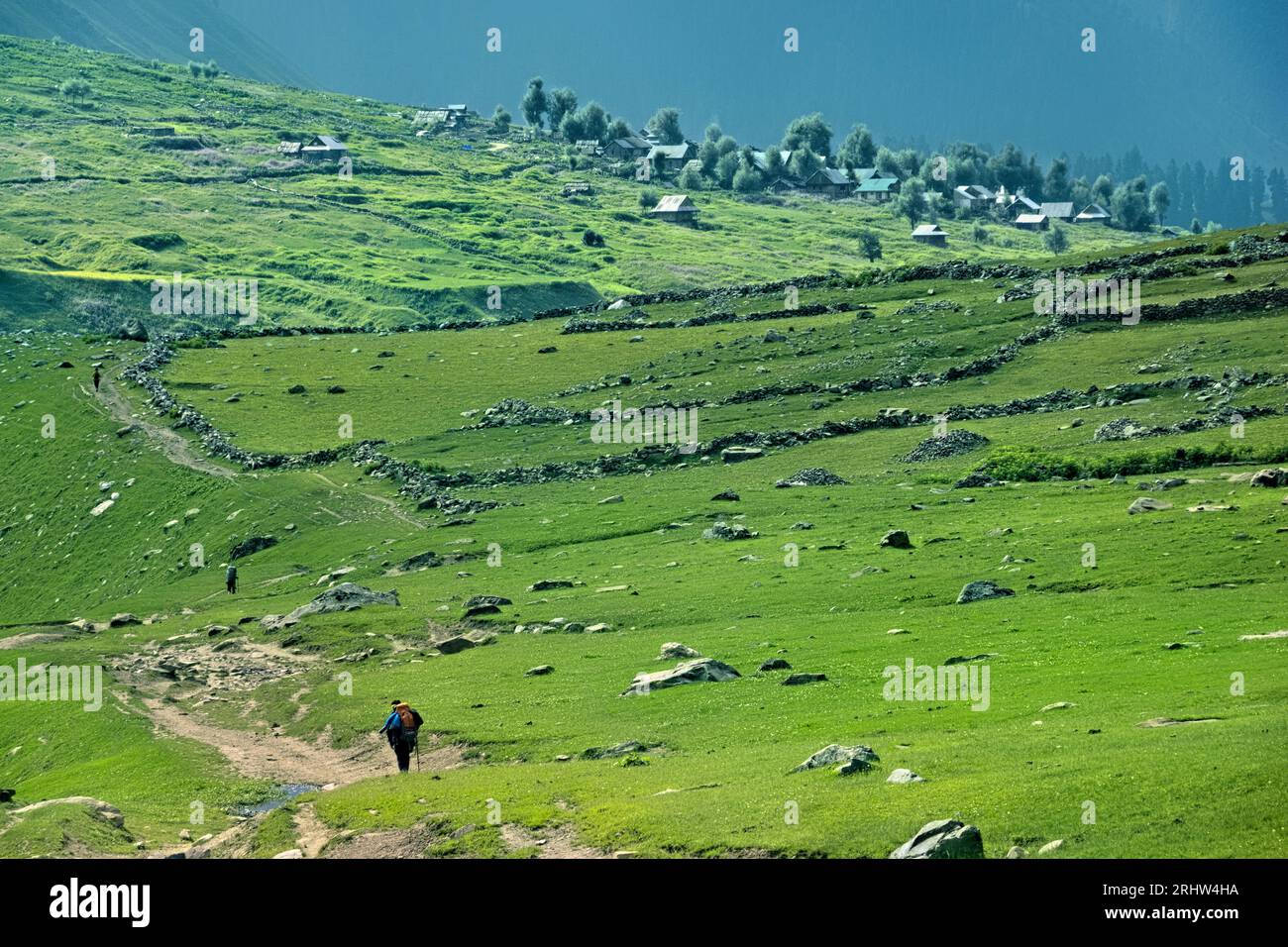 Trekking through the beautiful verdant Warwan Valley, Kashmir, India ...