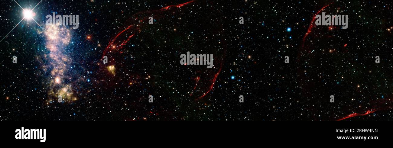 Panorama Space scene with stars and galaxies. Elements of this image ...