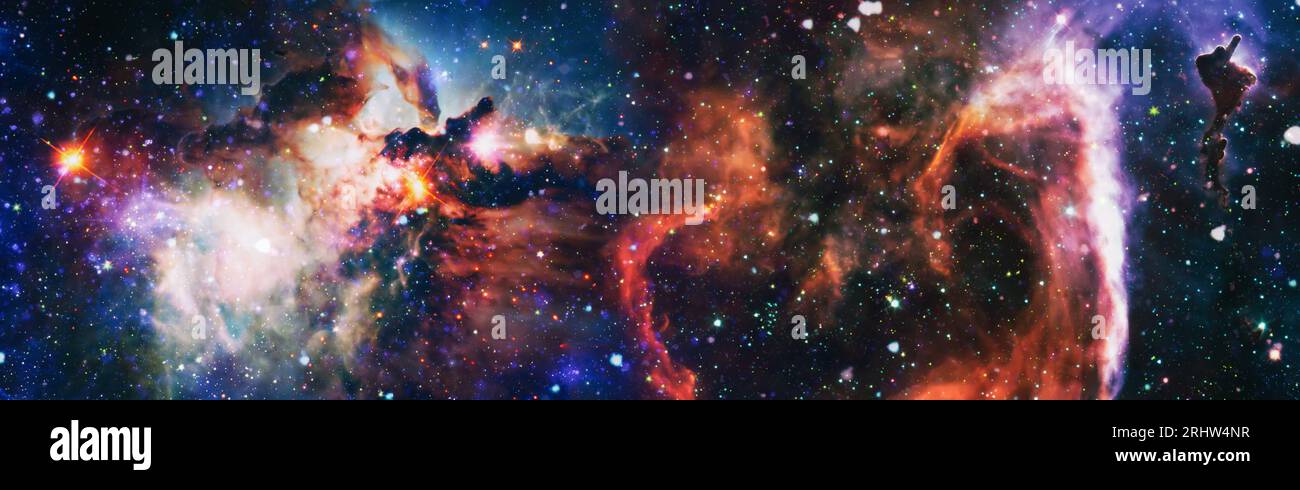 Panorama Space scene with stars and galaxies. Elements of this image ...