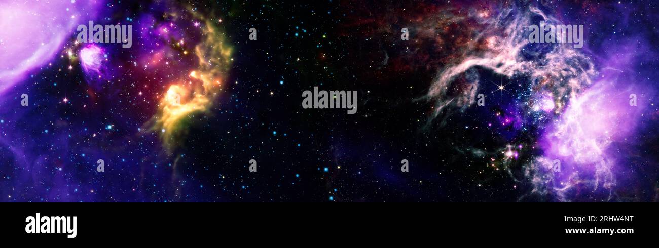 Panorama Space scene with stars and galaxies. Elements of this image ...