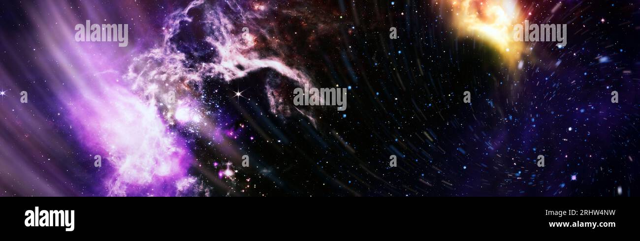 Panorama Space scene with stars and galaxies. Elements of this image ...